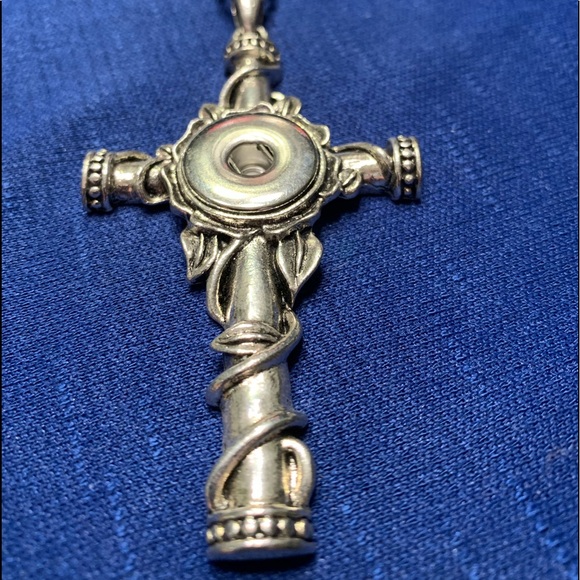 Jewelry | Silver Ornate Large Cross Necklace Snap Jewelry | Poshmark